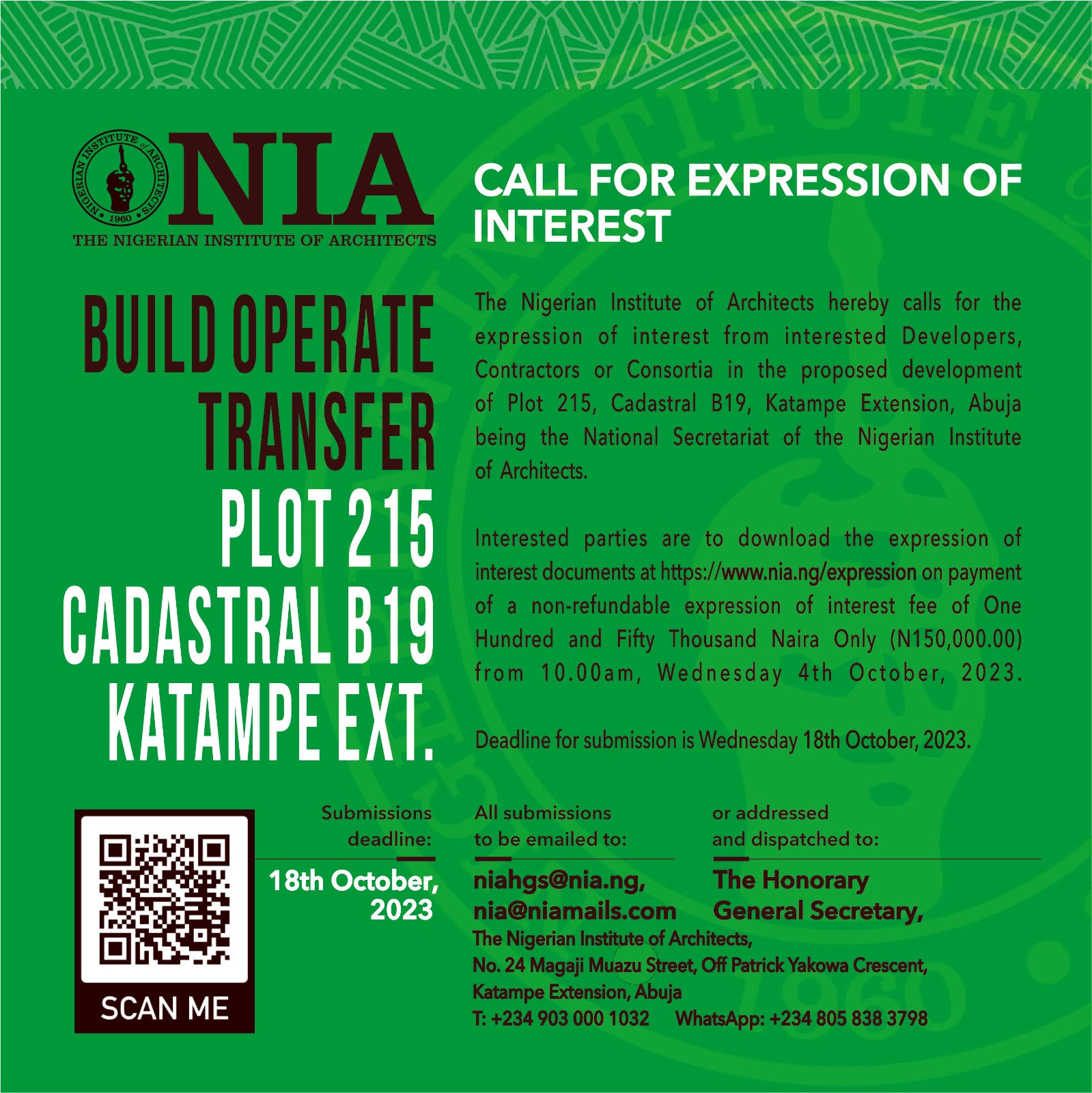 CALL FOR EXPRESSION OF INTEREST FOR THE DEVELOPMENT OF PROPERTY THROUGH ...